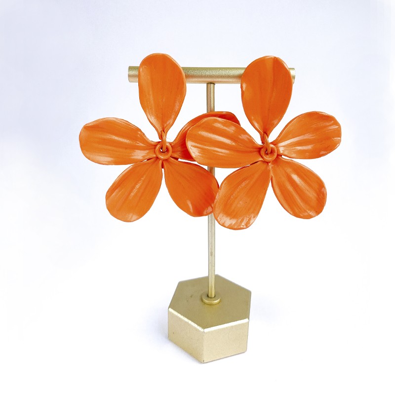 Aros Flor Jazmin Naranja